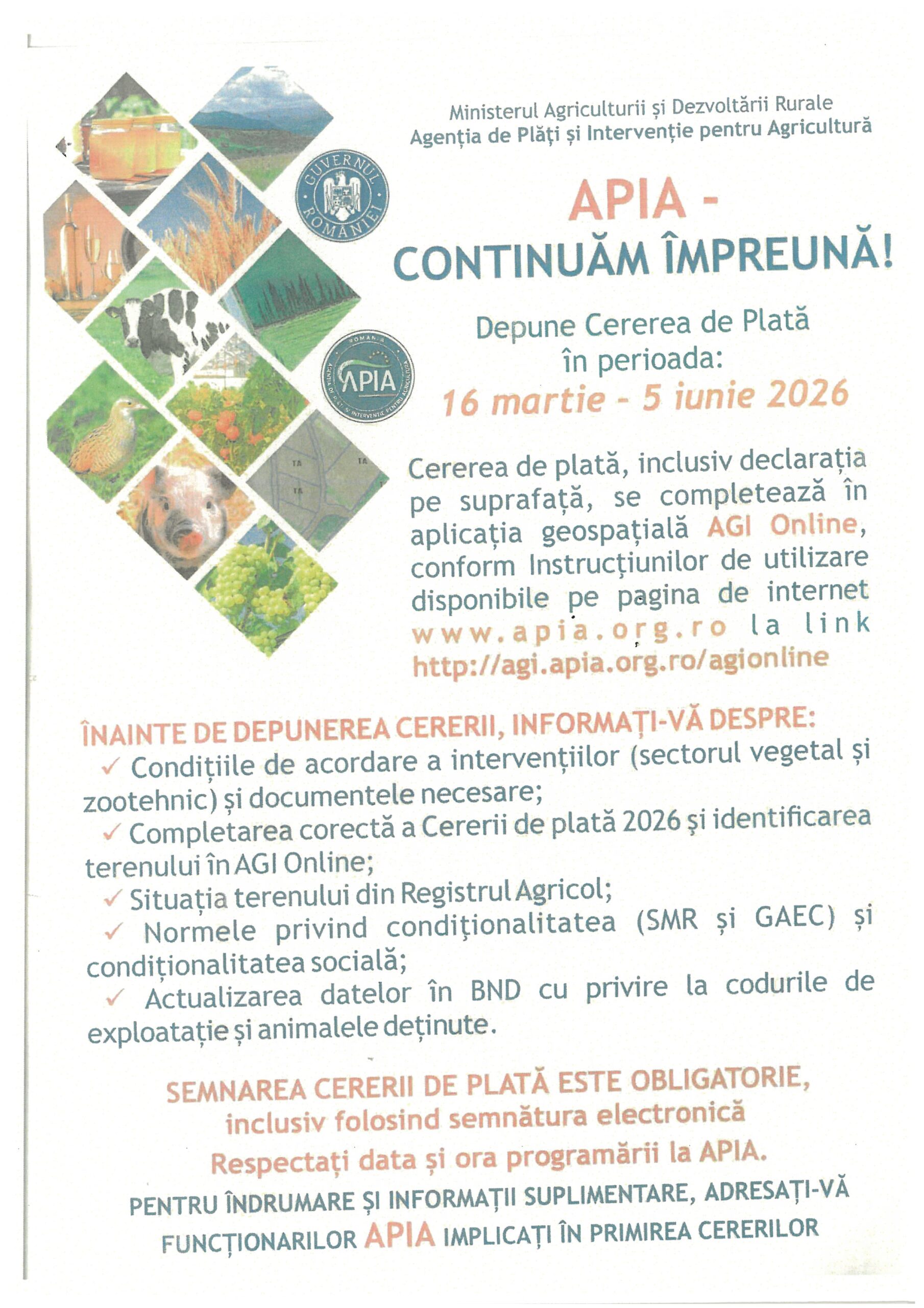 Informare privind perioada de depunere a cererilor de plata – Primăria ...